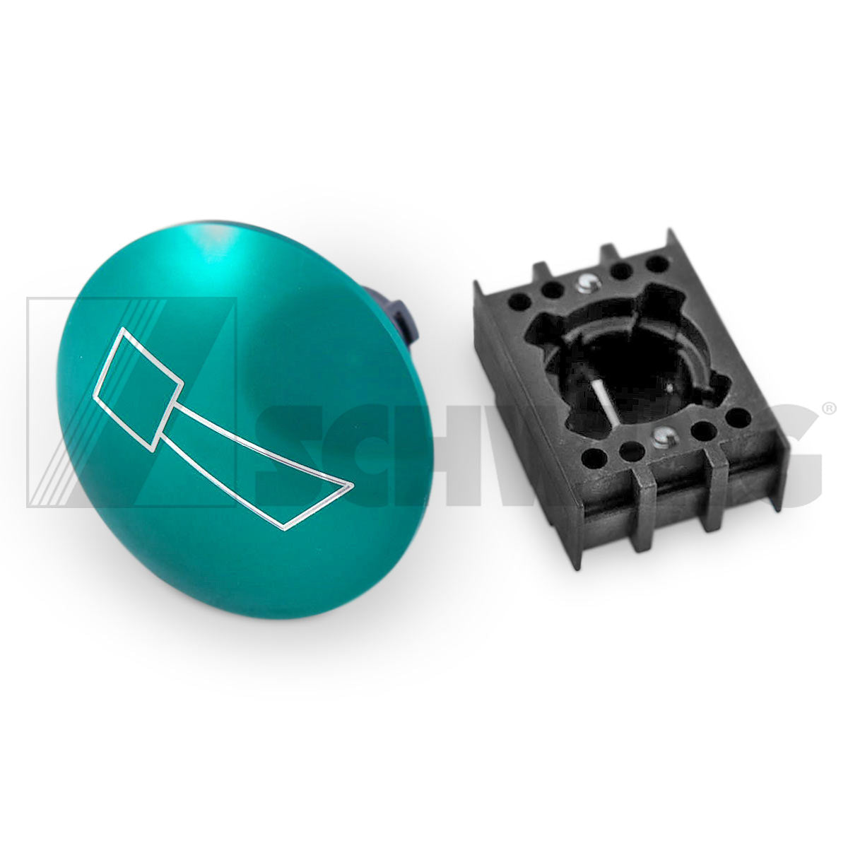 Oper - Push-Button, Green D=55 W/Horn | Weight: 2 lbs | Dimensions: 55 ...